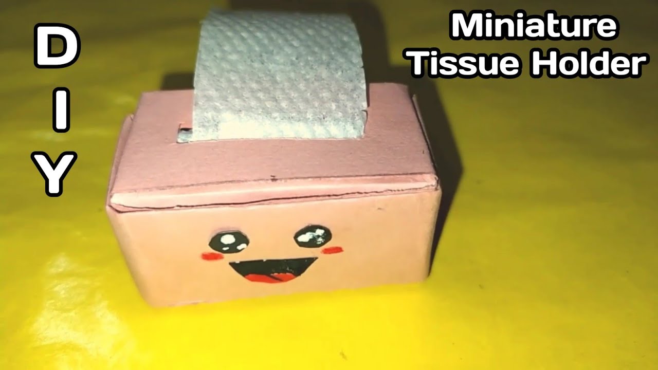 How to make miniature tissue box || Diy Mini tissue box || Back to ...