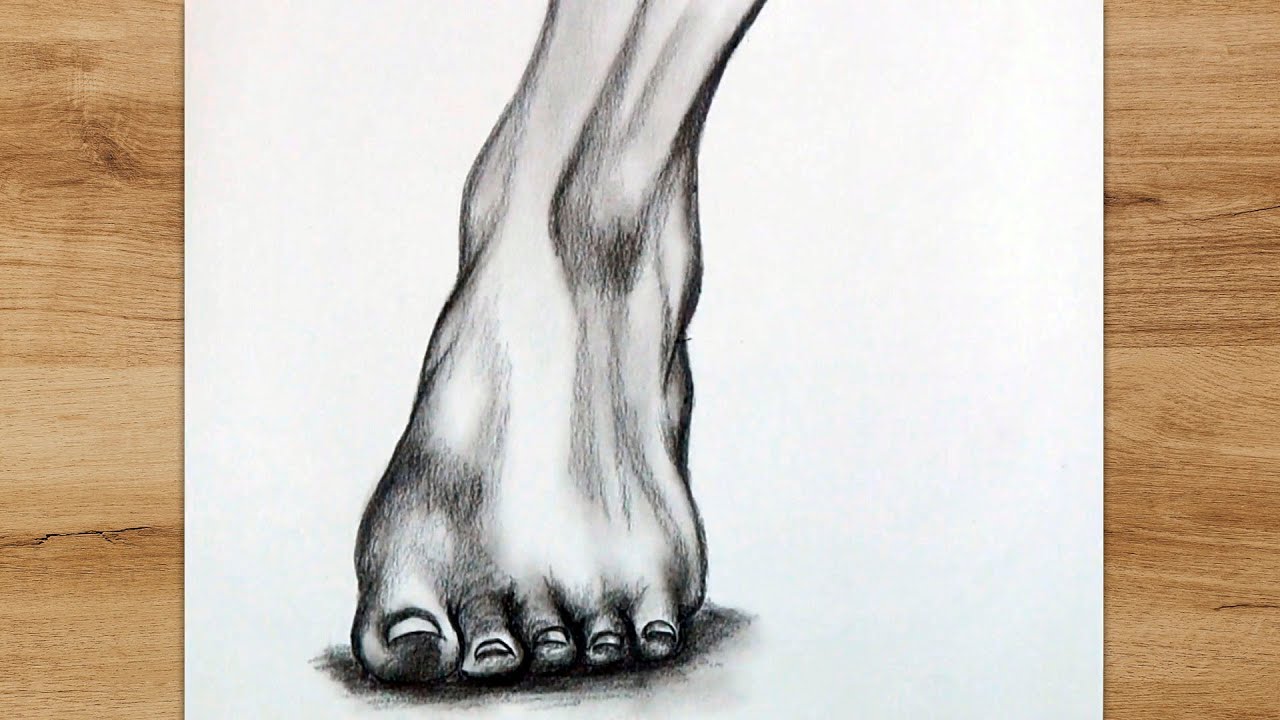How to Draw a Foot Step by Step | Pencil Drawing for Beginners - YouTube