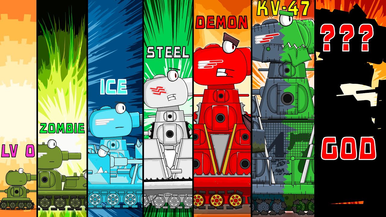 All series Evolutions and Hybrids KV-44: Cartoons about tanks - YouTube
