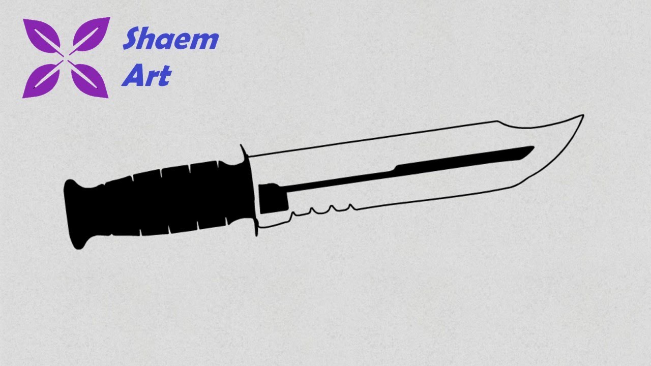 How to Draw a Hunting Knife - YouTube