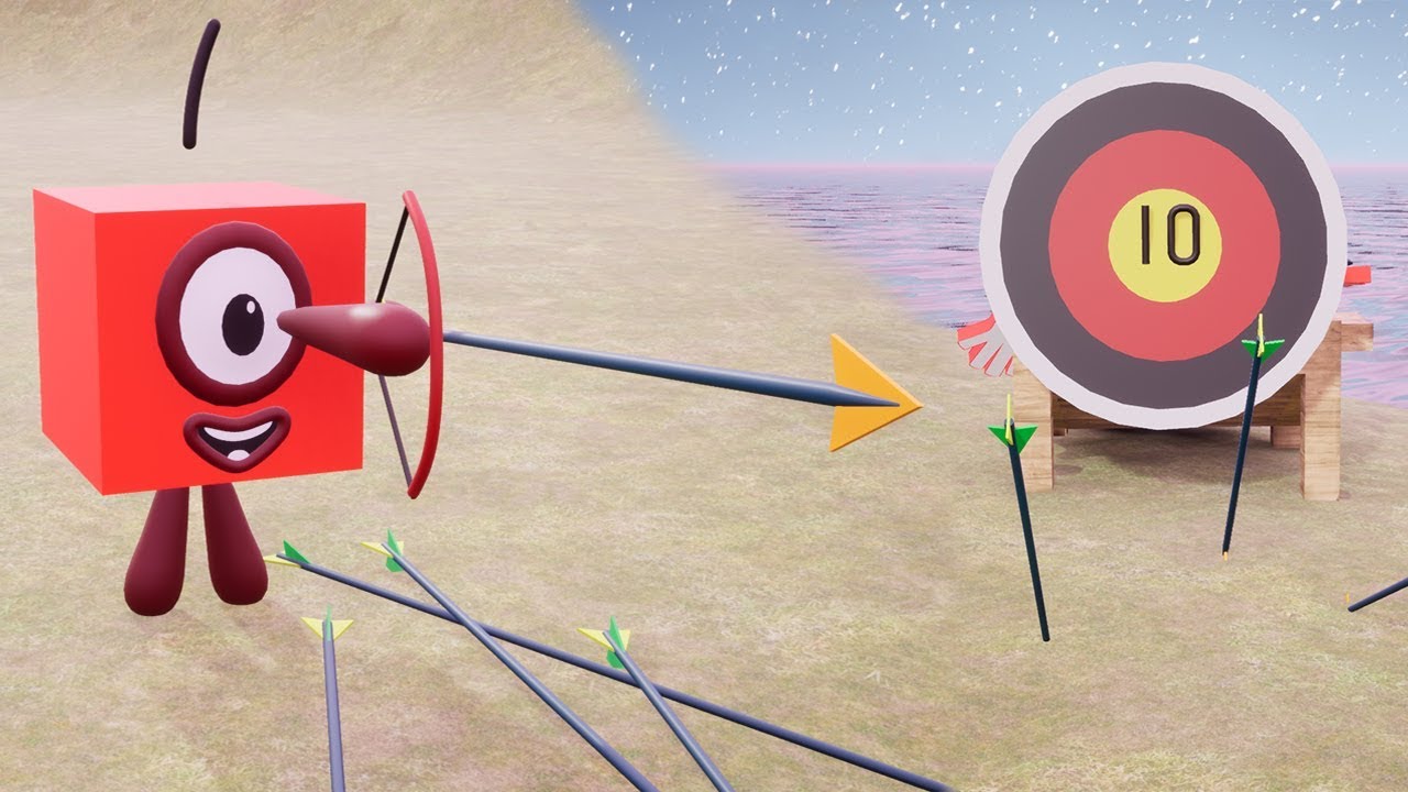 Fan-made Numberblock One Shoots in an Archery Target. What happens next ...