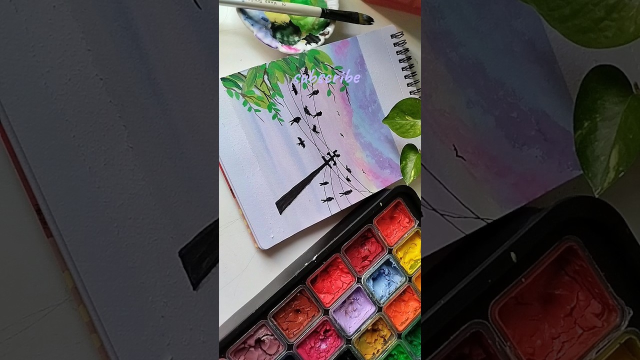 Nature drawing idea #diy #drawing#trending #shorts #tutorial #nature # ...