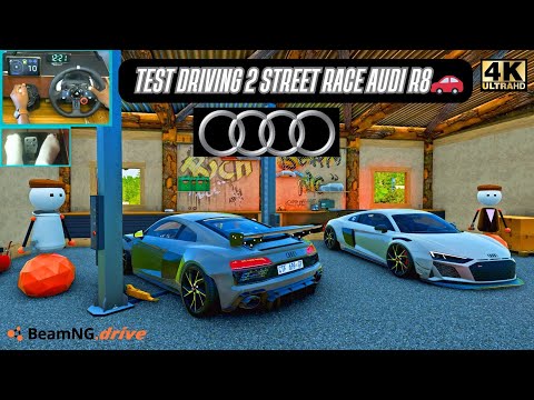 Test Driving Two Audi R8s That Came for Service | Realistic Convoy Drive in BeamNG | Logitech G29