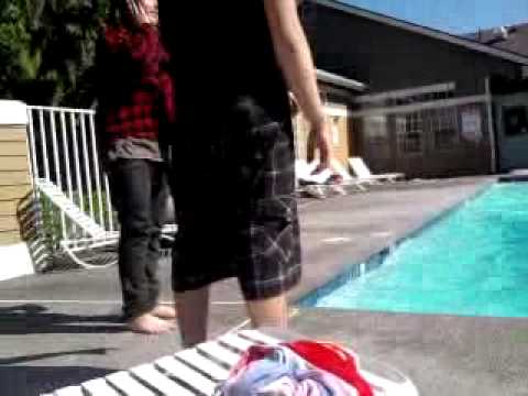 Kid gets thrown into pool - YouTube