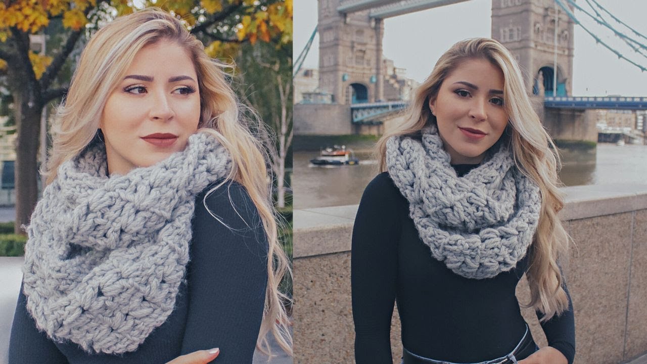 Crochet Infinity Scarf Tutorial | BEGINNER LEVEL | Easy And Fast - YouTube