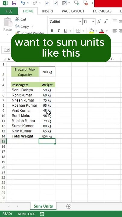 Sum Units In Excel 😎 #excel #exceltips #exceltricks #msoffice #accounting #ppt #gsheet # ...