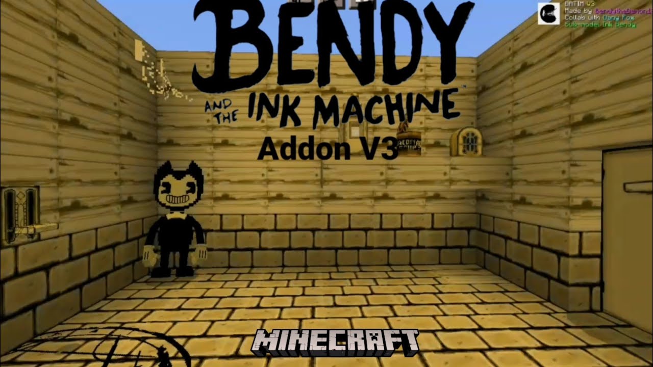 Addon Bendy and the ink Machine V3 Minecraft BE - YouTube