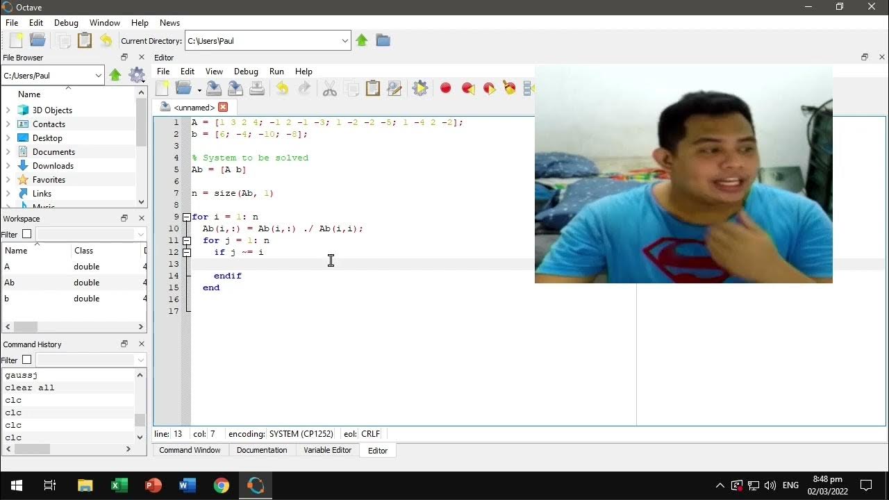 Gauss-Jordan Method in GNU Octave (MATLAB Alternative) - YouTube