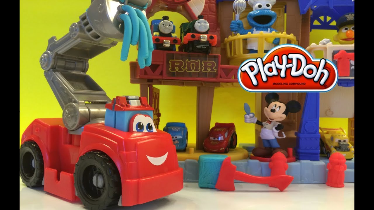 Play Doh Boomer the Fire Truck from Diggin Rigs Collection Chuck n ...