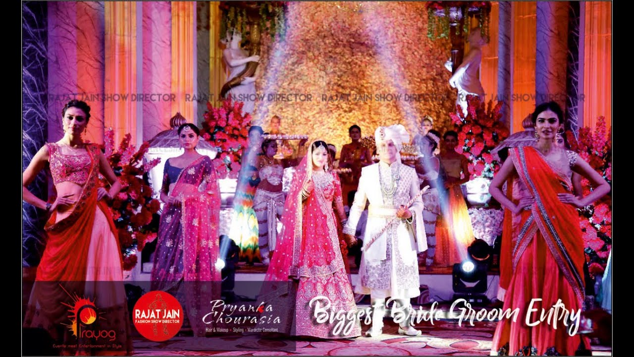 Best and Most unique wedding entry and Varmala - YouTube