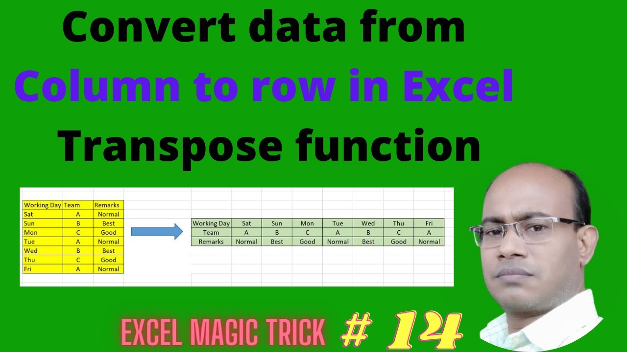 Convert Data From Column To Row In Excel Transpose Function YouTube Convert Data From Column To Row In Excel Transpose Function YouTube