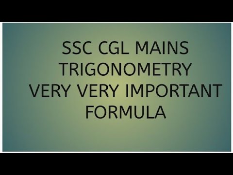 SSC CGL Mains trigonometry very very important formula. # formula - YouTube