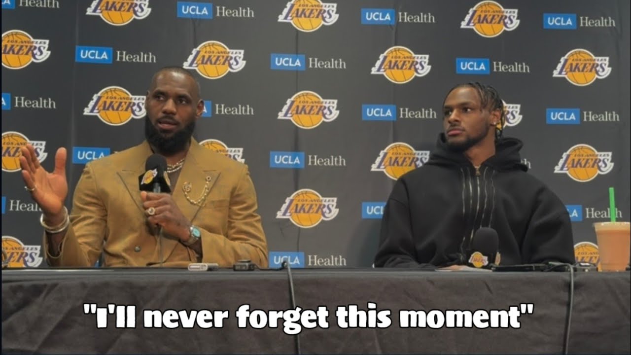 Lebron & Bronny talking about making history #lebronjames #bronnyjames ...