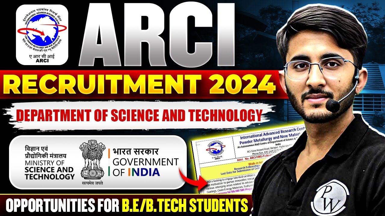 ARCI Recruitment 2024 | Govt. of India | Opportunities for B.E / B.Tech ...