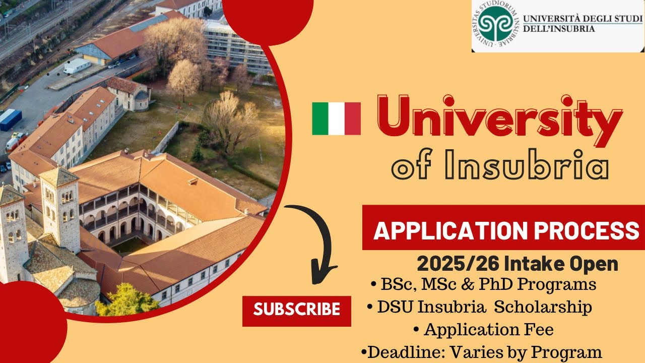UNIVERSITY OF INSUBRIA 2025/26 APPLICATION PROCESS| SCHOLARSHIPS ...