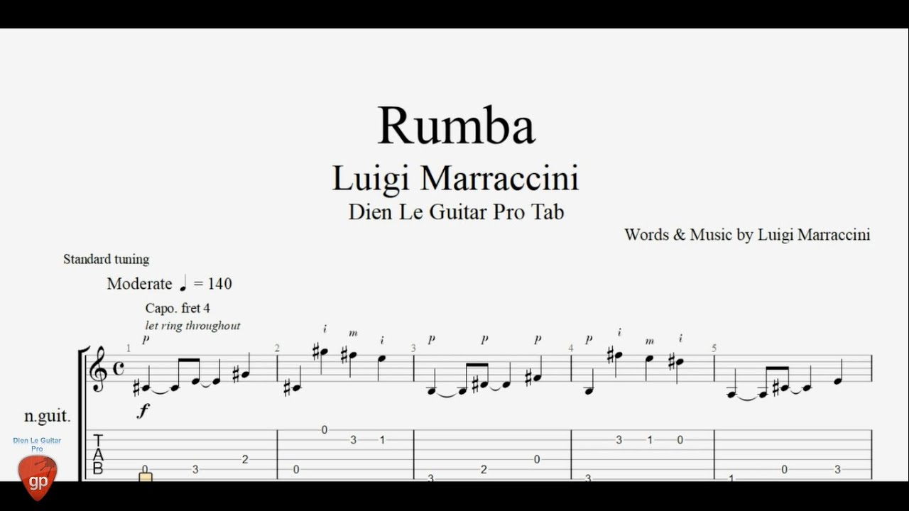 Luigi Marraccini - Rumba - Flamenco Guitar Tabs - YouTube