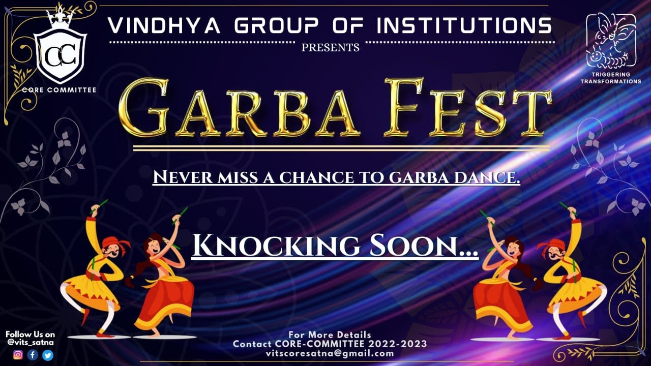 GARBA FEST - 2022-23 | TEASER | VITS SATNA - YouTube