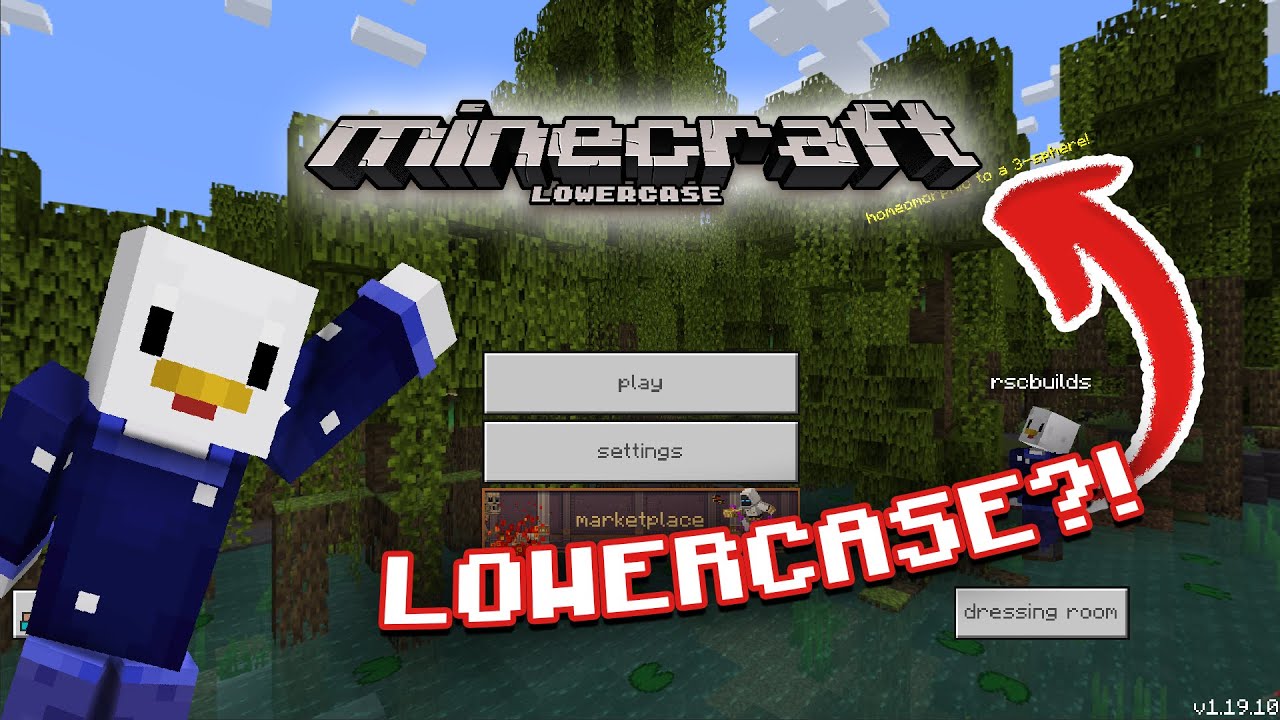 minecraft but, everything is in lower case - YouTube