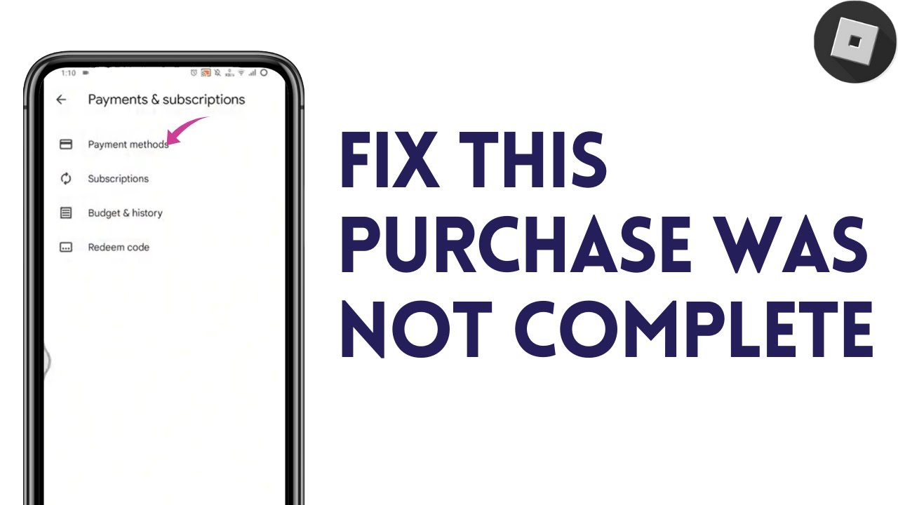 How To Fix This Purchase Was Not Complete In Roblox (Roblox Tips) - YouTube