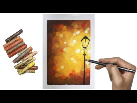 HOW TO DRAW BLURRY AND BOKEH EFFECT WITH ARTIST OIL PASTELS | Step by step