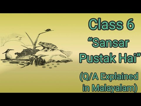 Class 6 |Hindi| “Sansar Pustak Hai” (Q/A Explained In Malayalam) # ...