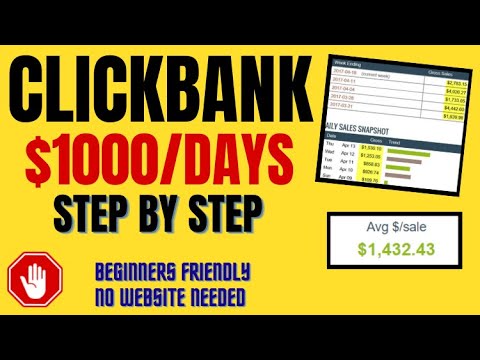 Clickbank For Beginners Traffic Tutorial - $1000 a Day - No Website ...