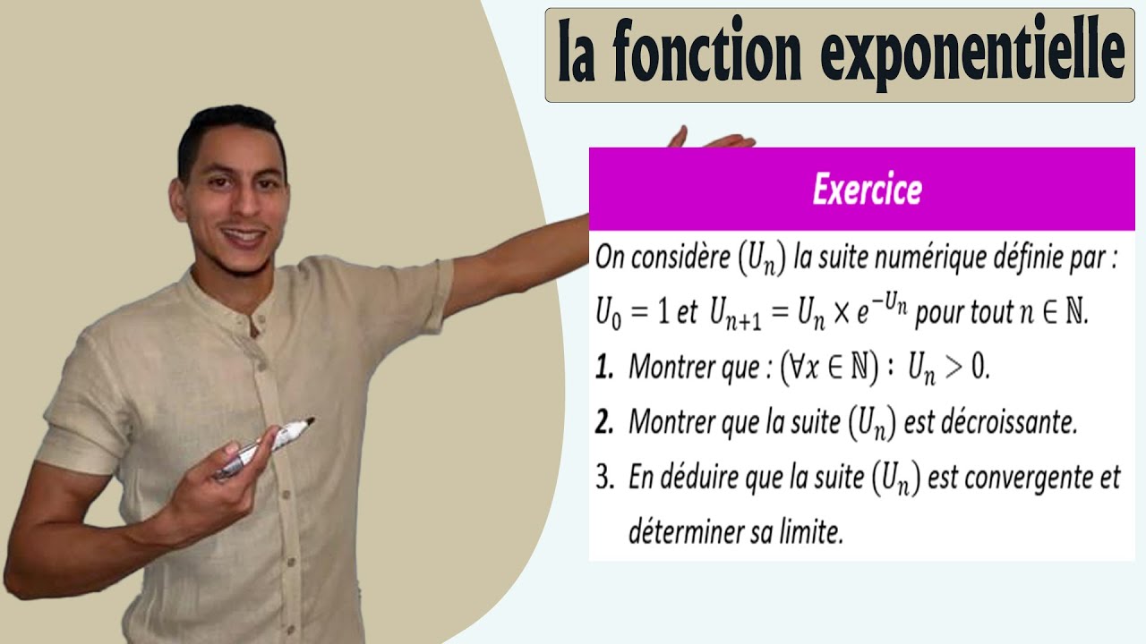fonction exponentielle 2bac exercices - suite liée à une fonction ...