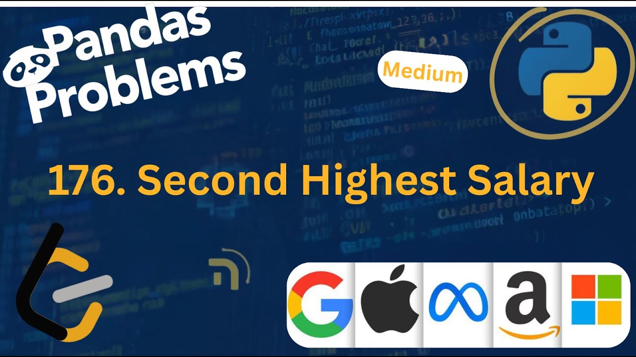 30 Days of Pandas Leetcode | 176. Second Highest Salary | بالعربي - YouTube