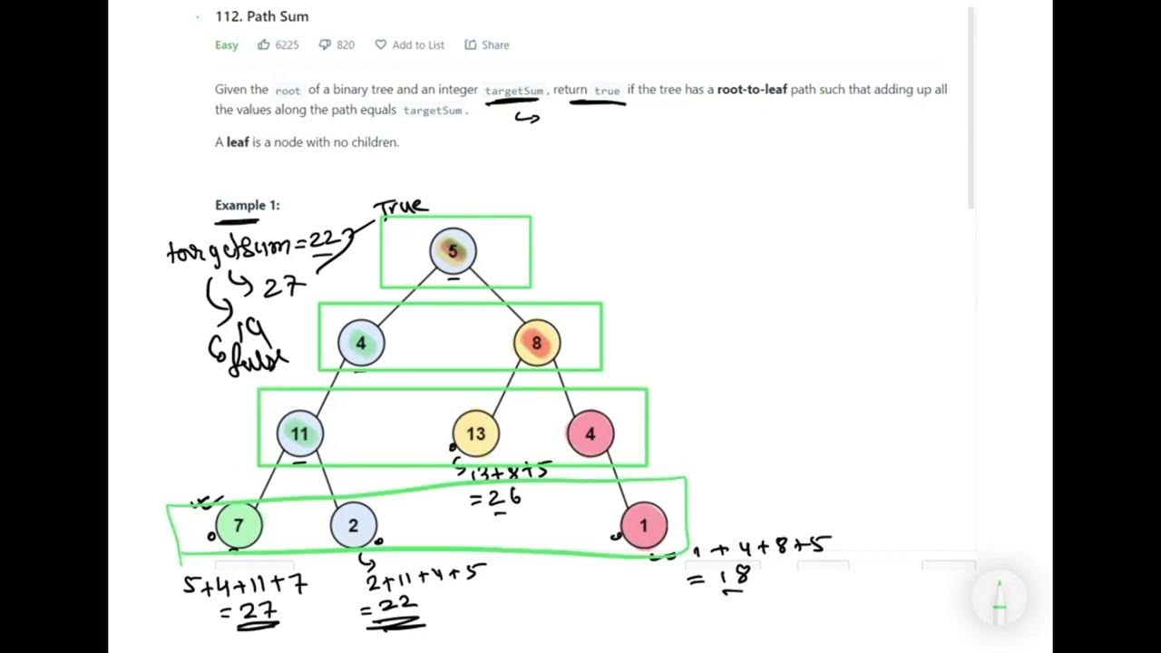 Problem Path Sum Binary Tree Youtube
