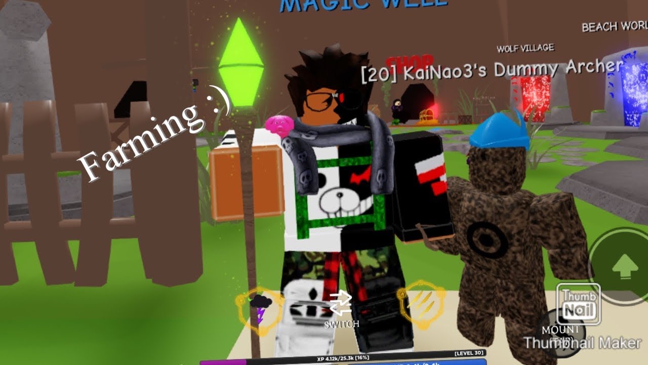 Just a little farming with my little dummy pal (Roblox wizard simulator ...