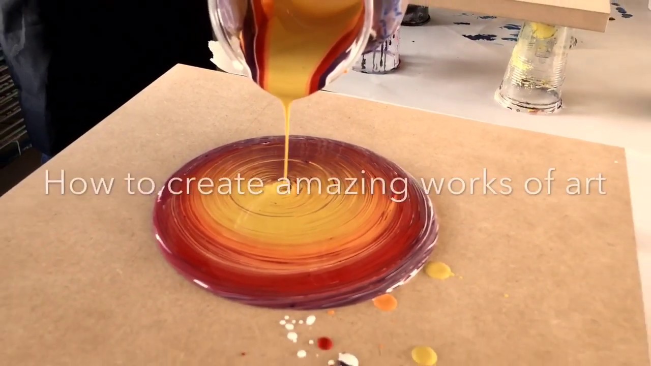 Acrylic Pouring Tree Ring Technique - YouTube
