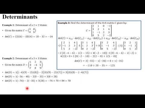Easy tricks for determinants of 4x4 matrix, 3x3 matrix, and 2x2 matrix - YouTube