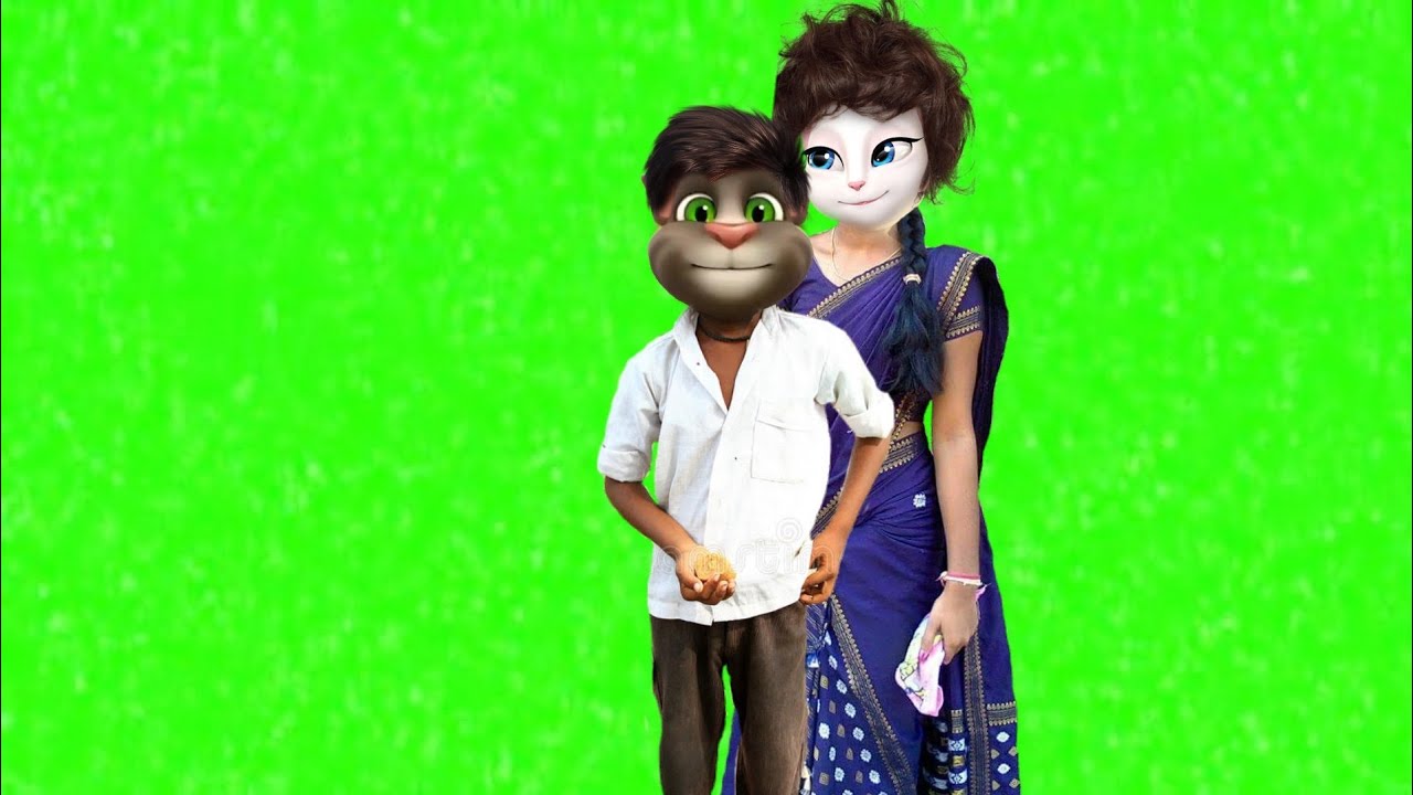 Talking Tom & Angela nice looking । romantic green screen video 😁 no ...