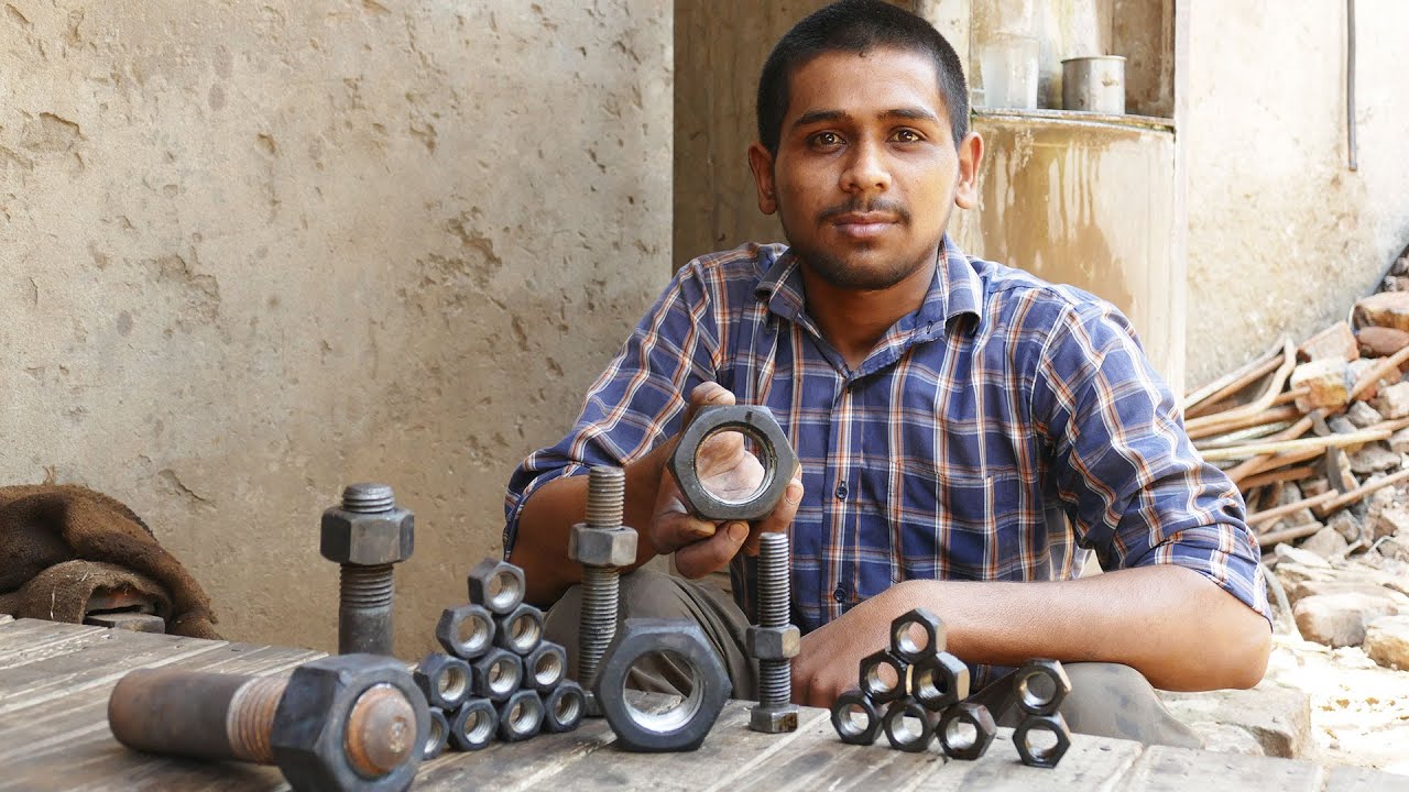 Hexagon Nut Production Process with Amazing Technique - YouTube