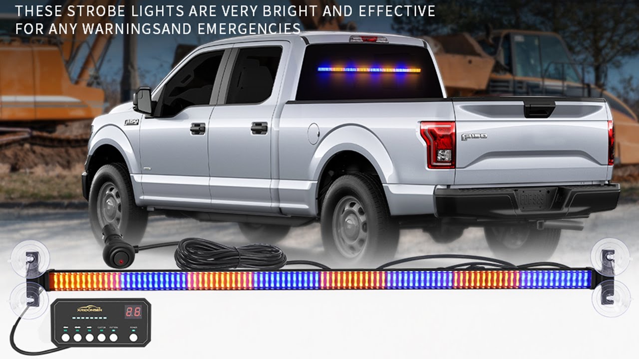 35 inch Traffic Advisor Light Bar 144 LED Blue Amber Emergency Strobe ...