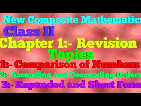 Class II || Chapter 1|| Revision|| Comparison of No.|| Ascending ...