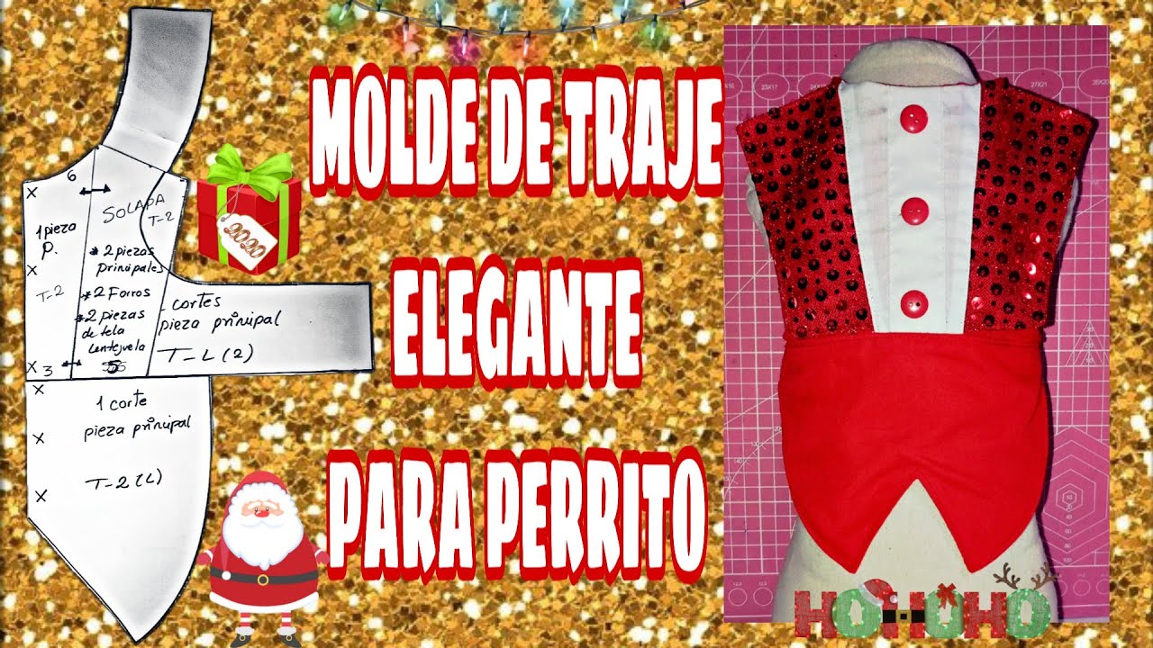 MOLDE SMOKING NAVIDEÑO PARA PERRITO - CAPA PARA PERRO - YouTube