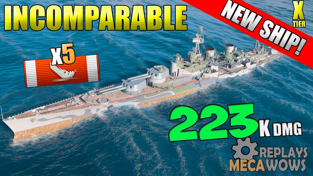 NEW WARSHIP Incomparable 5 Kills 223K Damage | World of Warships - YouTube