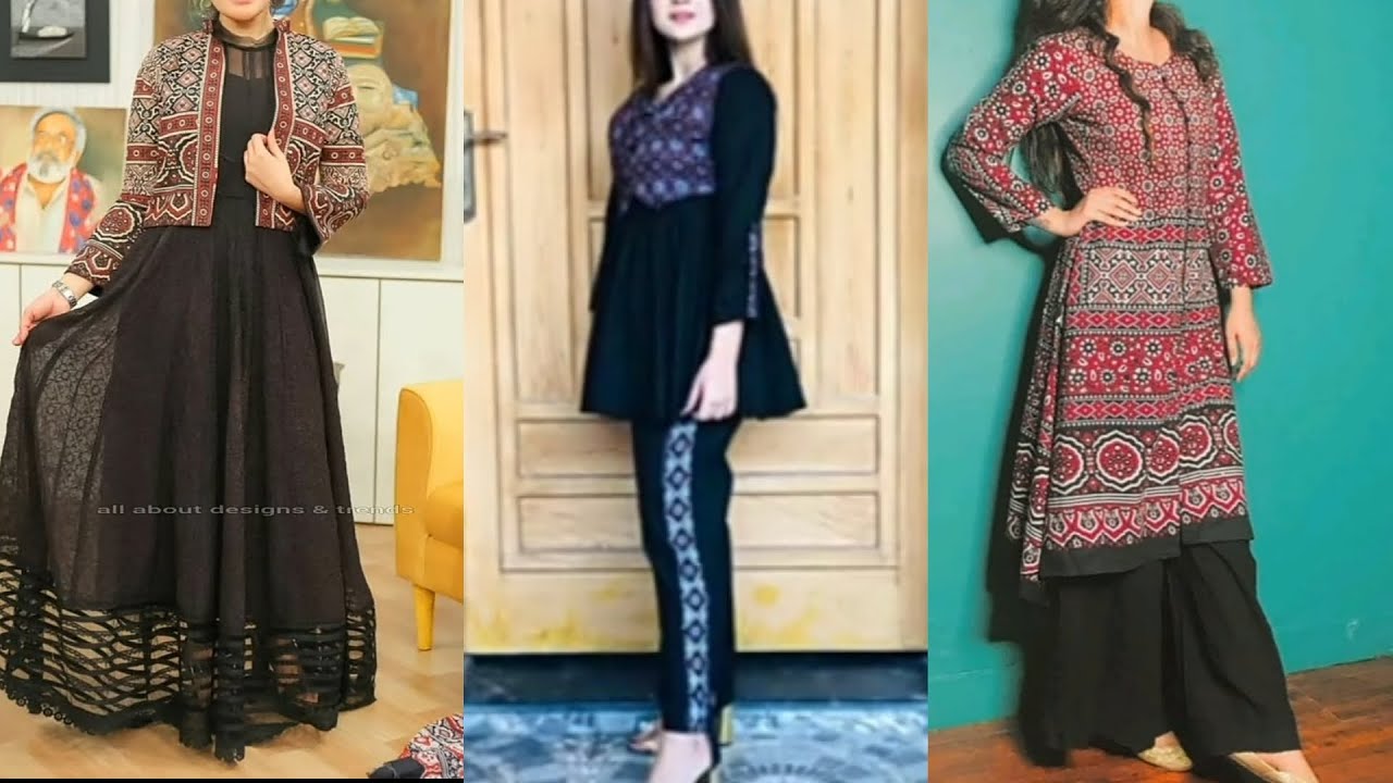 ajrak dress designs in a multiple ways//ajrak design dress//Beauty ...