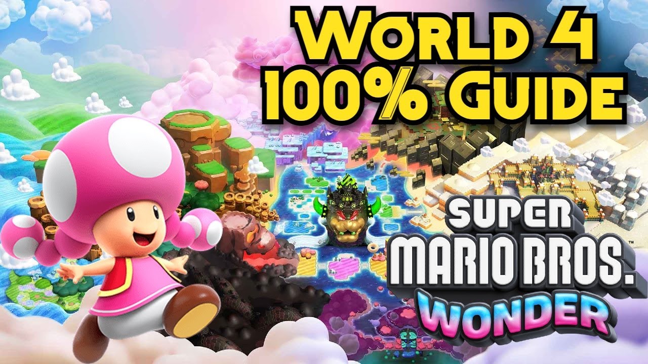 Super Mario Bros. Wonder - Complete World 4: Sunbaked Desert (100% ...