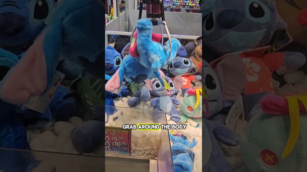 Carnival claw machine fun, going for the softest, fuzziest Stitch!! # ...