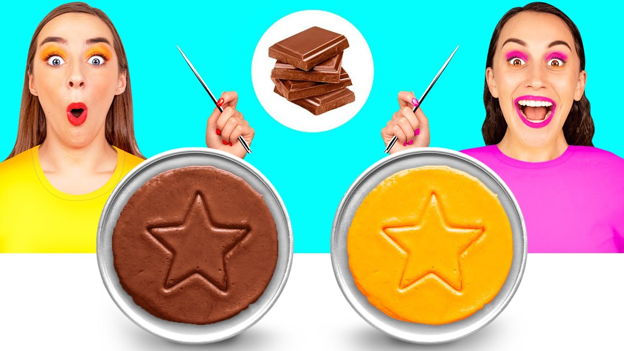 Real Food vs Chocolate Food Challenge | Who Wins the Secret Kitchen ...