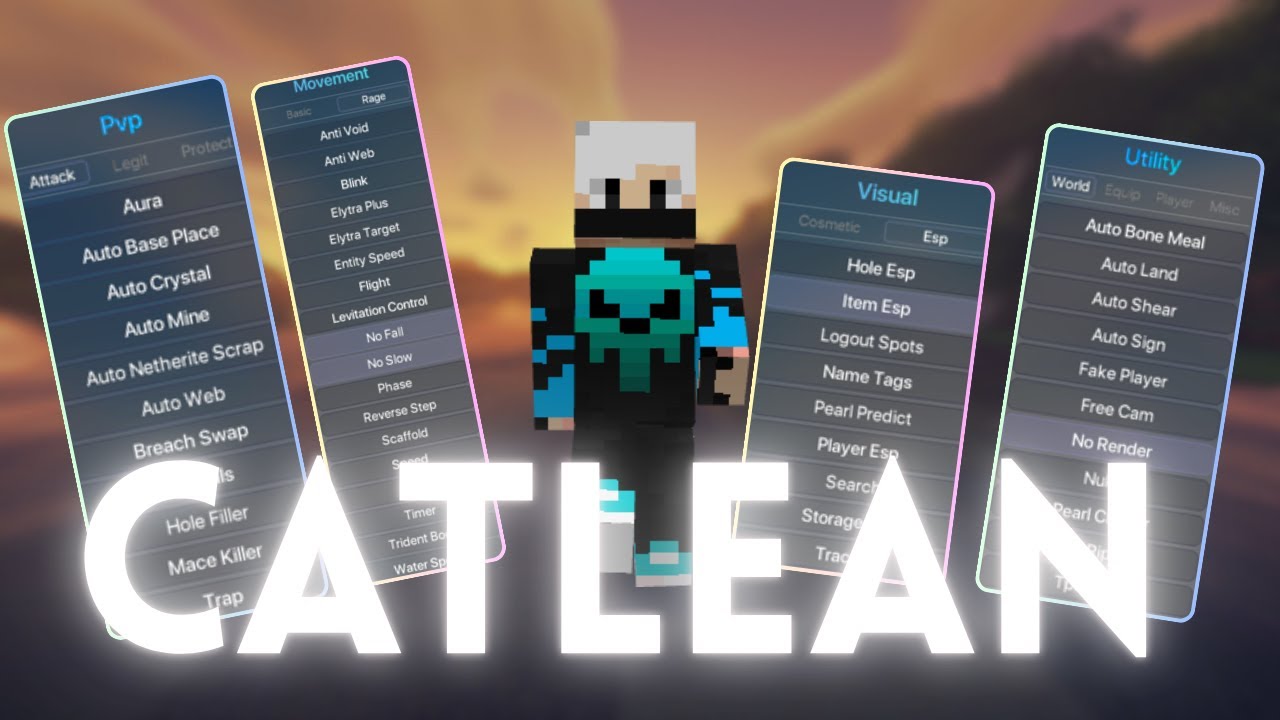 CatLean Client Minecraft 1.21.4 Anarchy | Download & Install | Hack ...