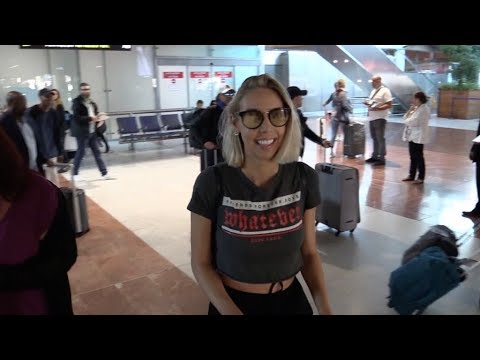 EXCLUSIVE : Youtubeuse Sandrea arriving at Nice airport for Cannes Film ...