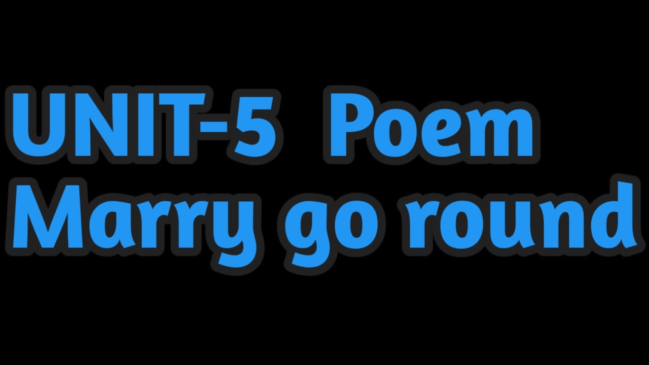 Mary Go Round poem CLASS 1 ENG CBSE NCERT - YouTube