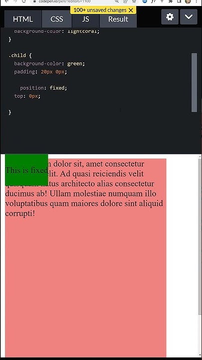set parent width for the position fixed element - YouTube