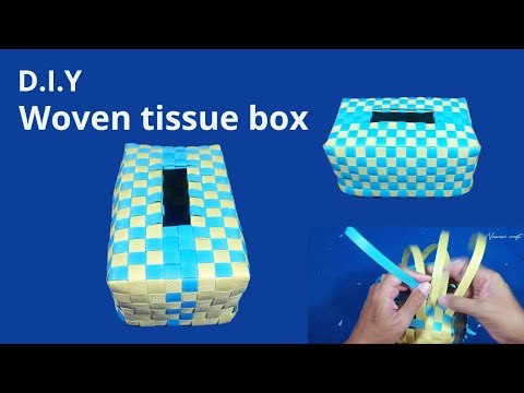 mudah banget |cara membuat kotak tisu dari bahan tali straping - YouTube