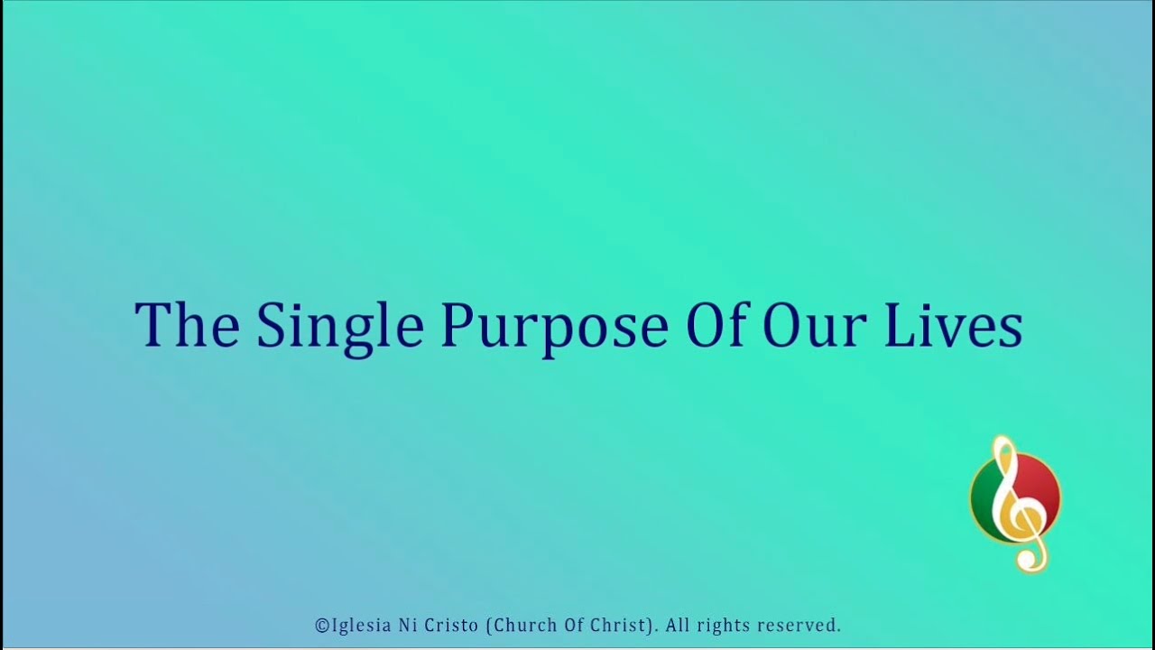 The Single Purpose Of Our Lives - YouTube