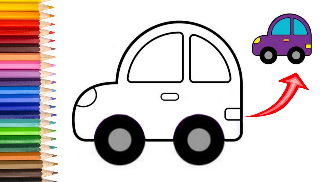 How To Draw A Mini Car - YouTube