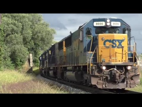 CSX 8666 Kenton on Erie Lackawanna standard cab EMD leader on Q218 NYC and Erie Railroad tracks ...